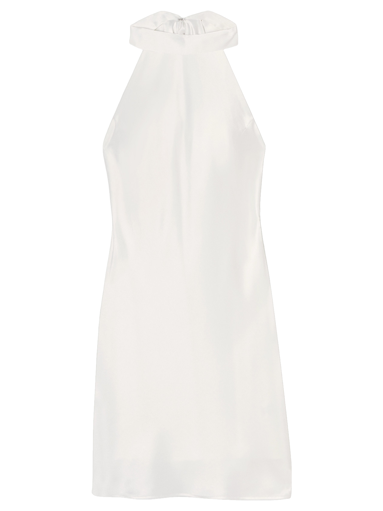 Galvan Pandora Tie-Detailed Satin Halterneck Mini Dress In White - 50% Off  | Editorialist