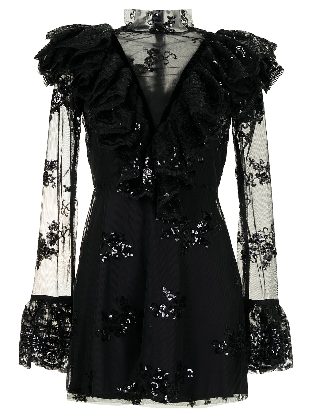 MACGRAW Macgraw Sheer Panel Sequin Mini Dress