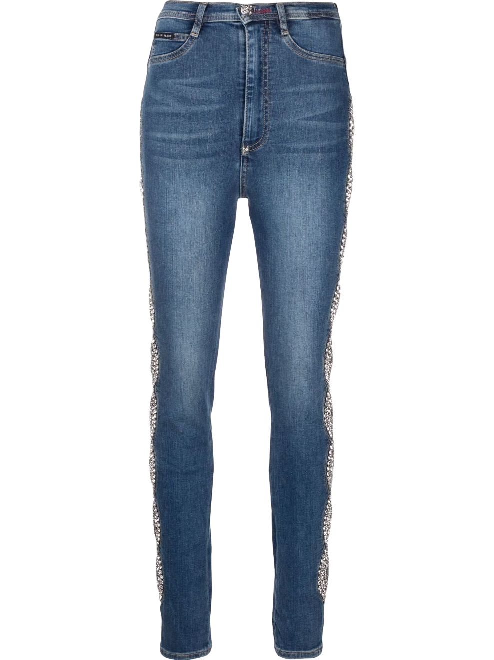 PHILIPP PLEIN Philipp Plein Crystal-Cable High-Waist Jeggings