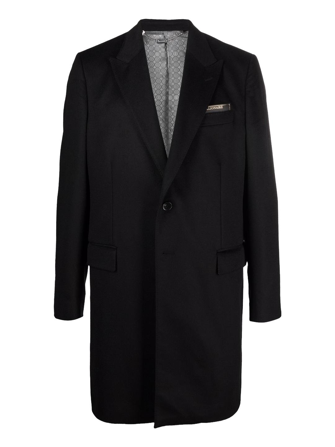 BILLIONAIRE Logo Single-Breasted Cashmere Coat