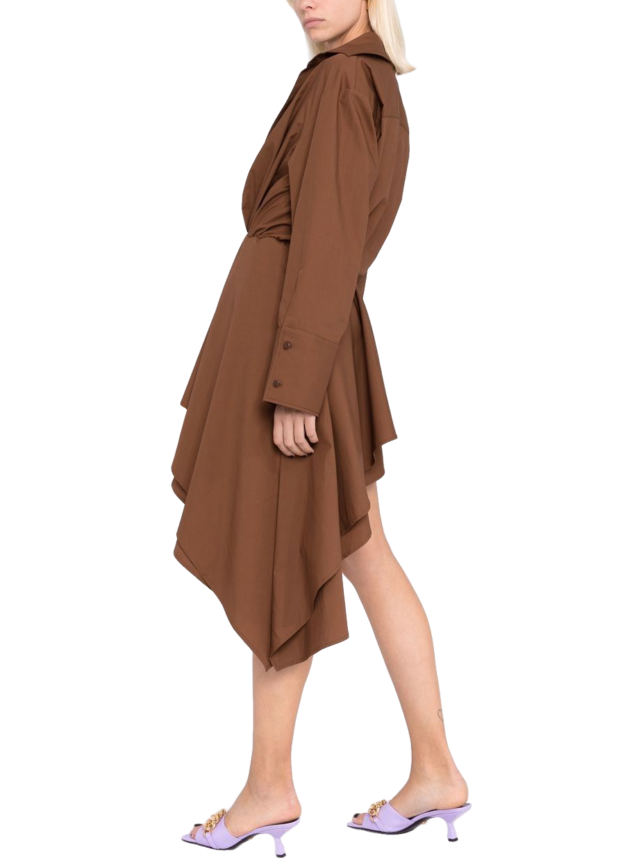 ATTICO The Attico Asymmetric Gathered Shirt Dress