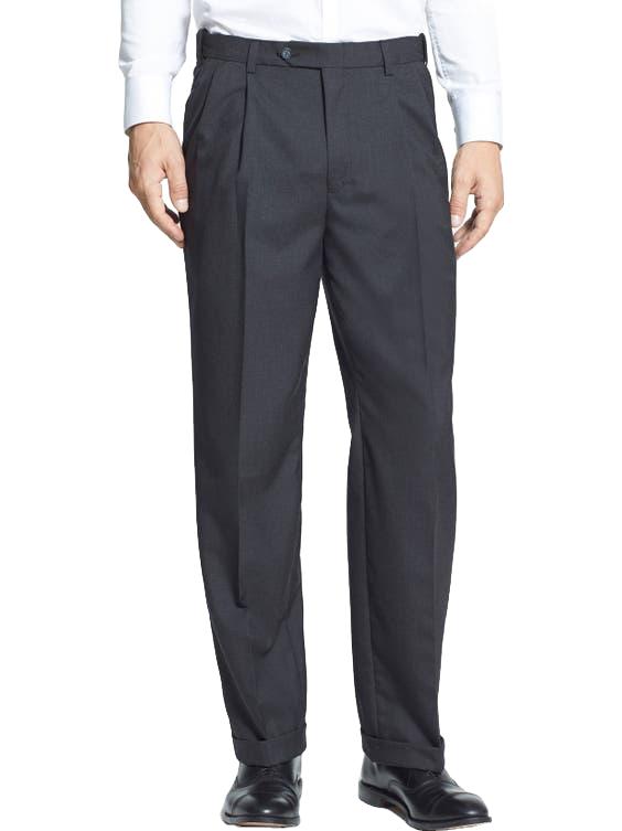 BERLE BERLE Self Sizer Waist Pleated Trousers
