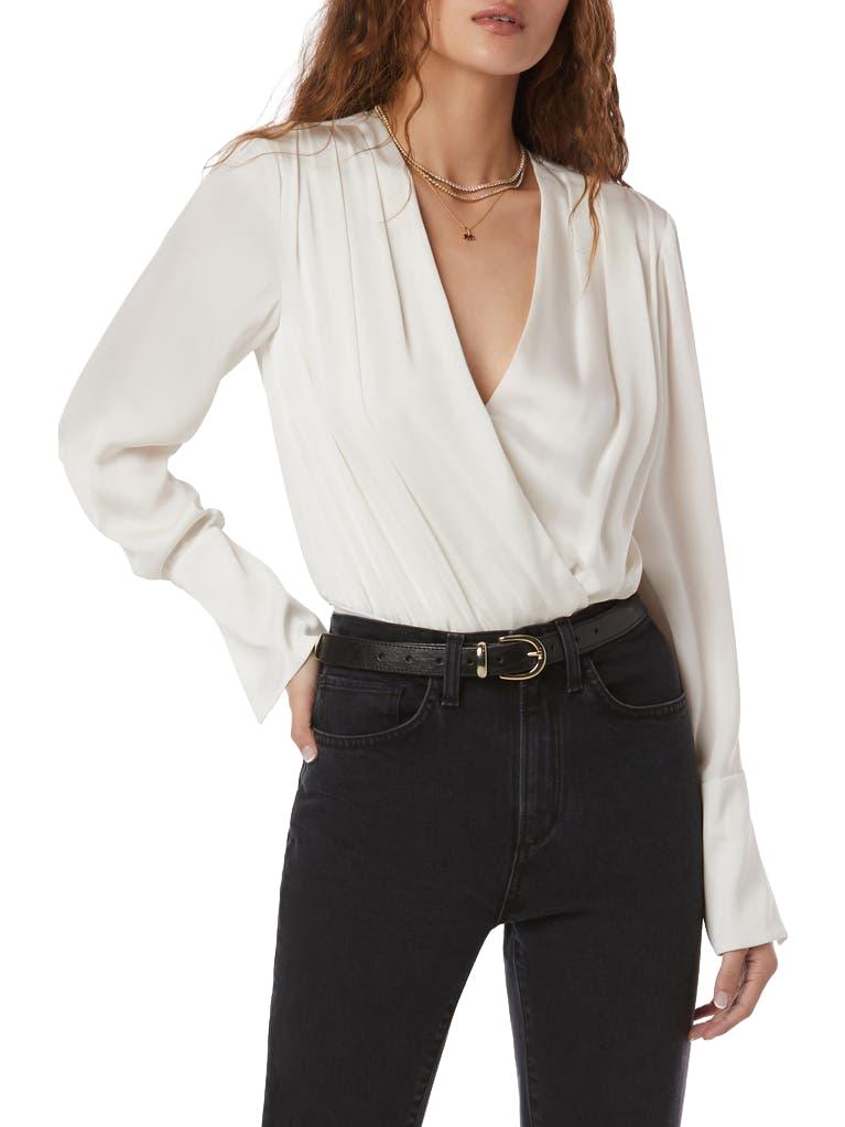 FAVORITE DAUGHTER Favorite Daughter Surplice Long Sleeve Bodysuit