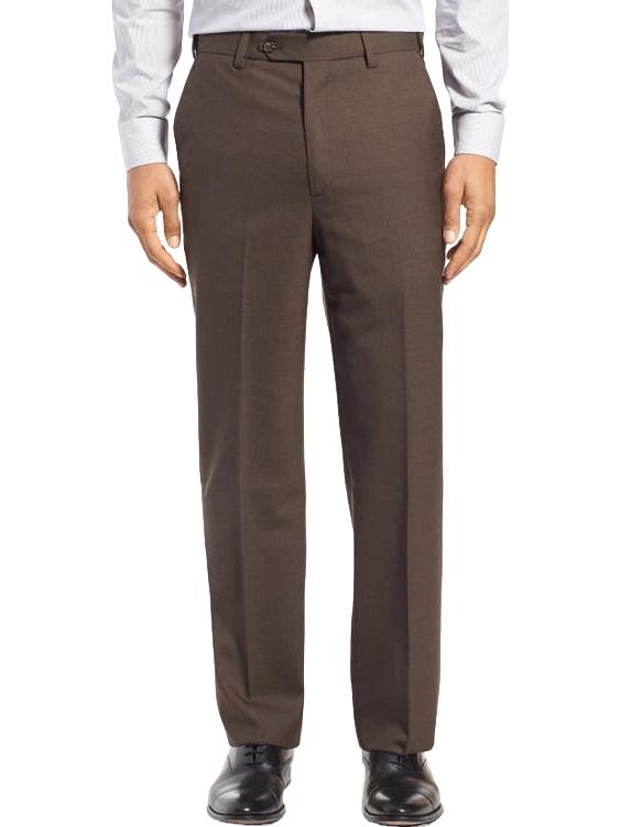 BERLE Berle Self Sizer Waist Flat Front Trousers