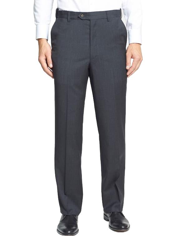 BERLE Berle Self Sizer Waist Flat Front Trousers