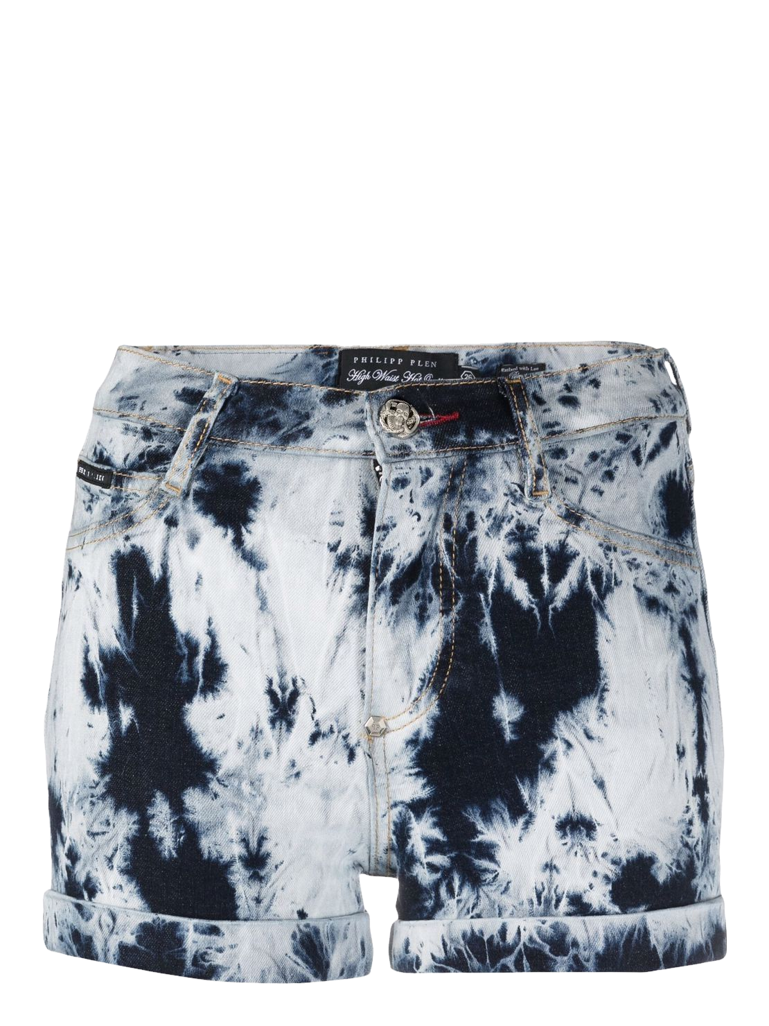 PHILIPP PLEIN Philipp Plein Bleached Denim Mini Shorts