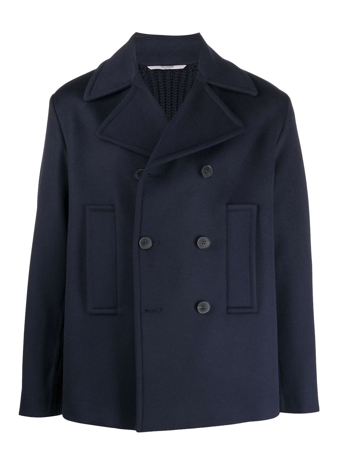 VALENTINO Valentino Garavani Ribbed-Panel Double-Breasted Coat