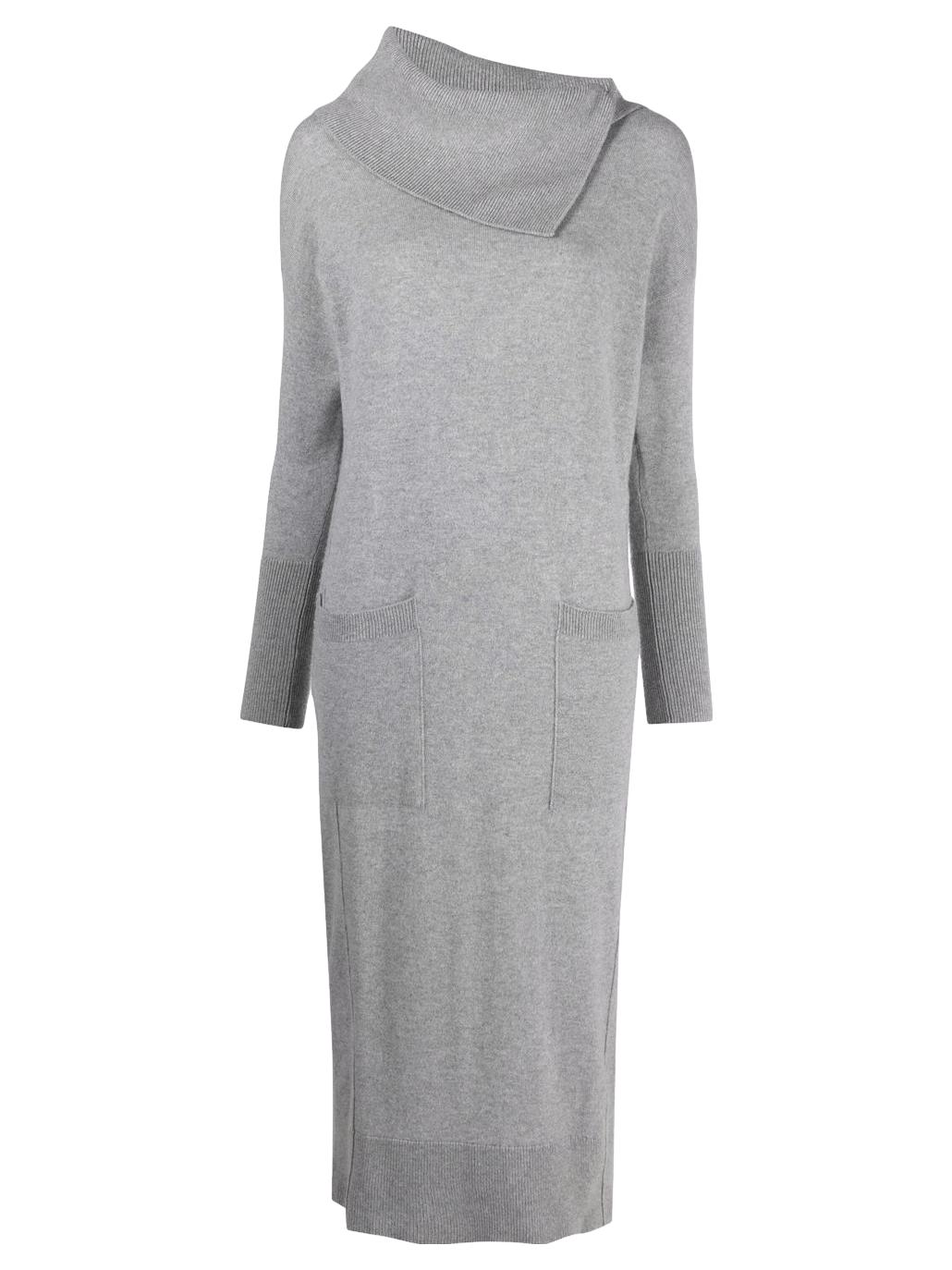 LORENA ANTONIAZZI Folded Collar Midi Dress