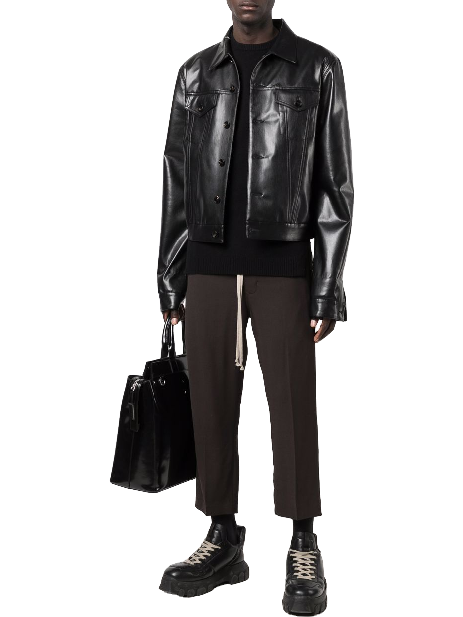 RICK OWENS Rick Owens Drkshdw Black Drawstring Cargo Pants
