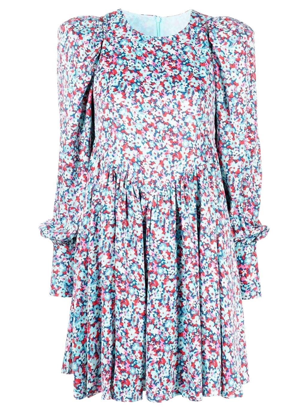 ROTATE BY BIRGER CHRISTENSEN Floral-Print Long-Sleeve Midi Dress