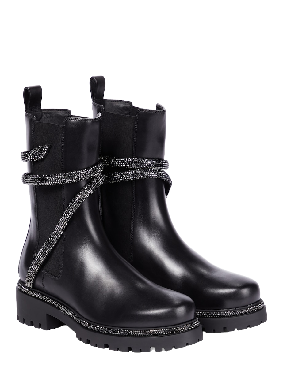 RENE CAOVILLA Rene Caovilla Cleo Embellished Leather Chelsea Boots