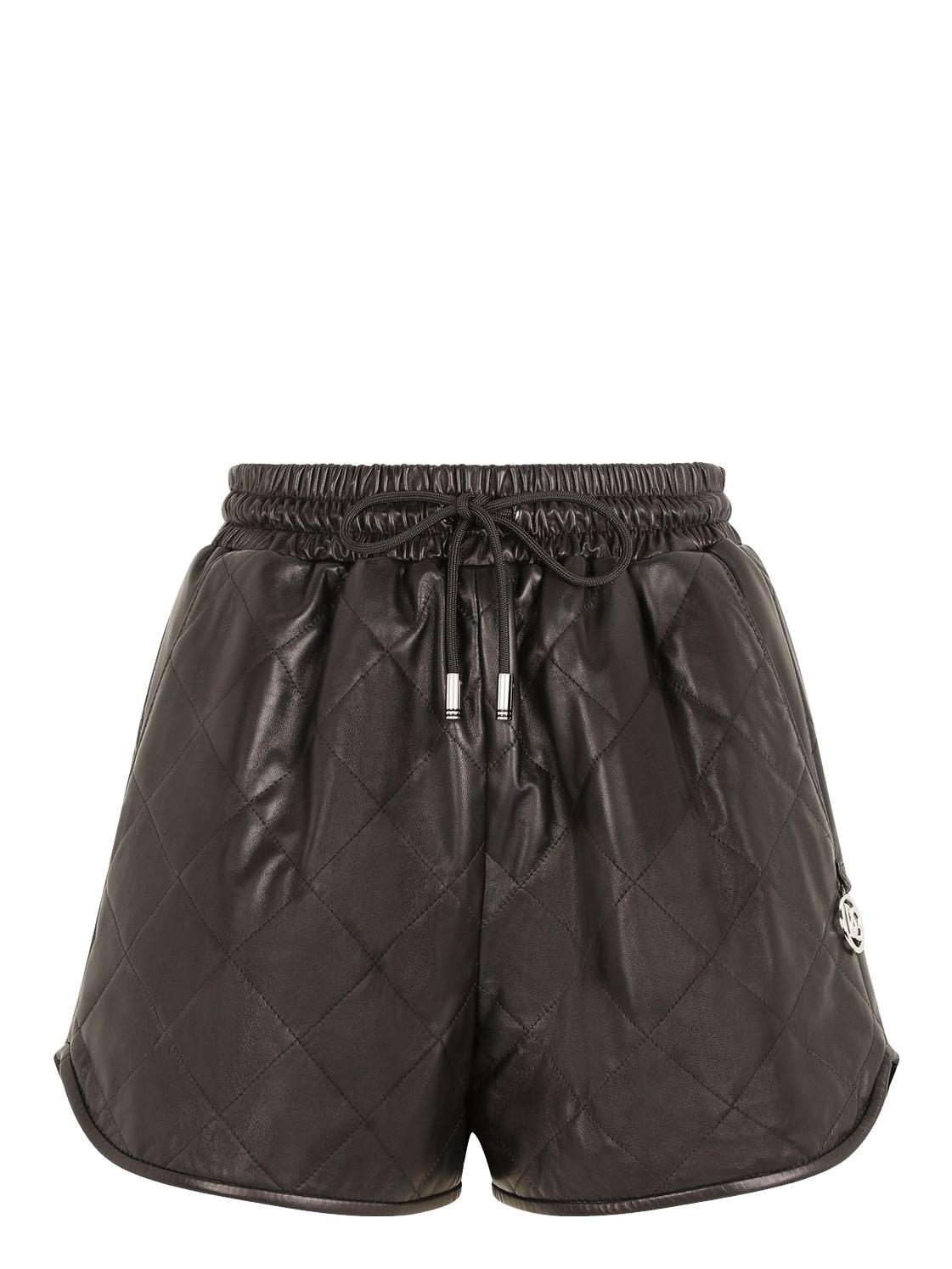 DOLCE & GABBANA Quilted Leather Track Shorts