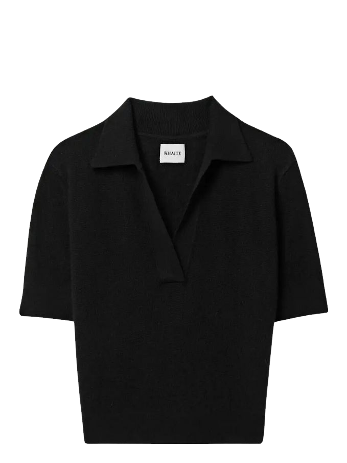 KHAITE KHAITE Shrunken Jo Cashmere-Blend Polo Shirt