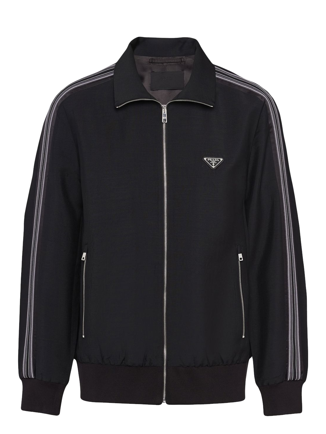 Prada Triangle-Logo Blouson Jacket In Black | Editorialist