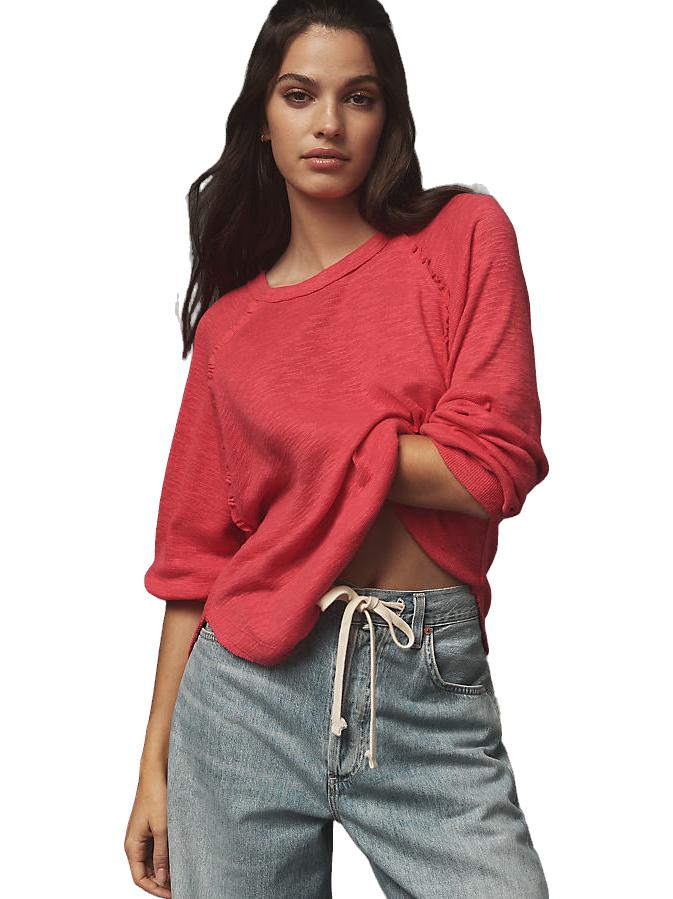 PILCRO Pilcro Ruffled Raglan Thermal Top