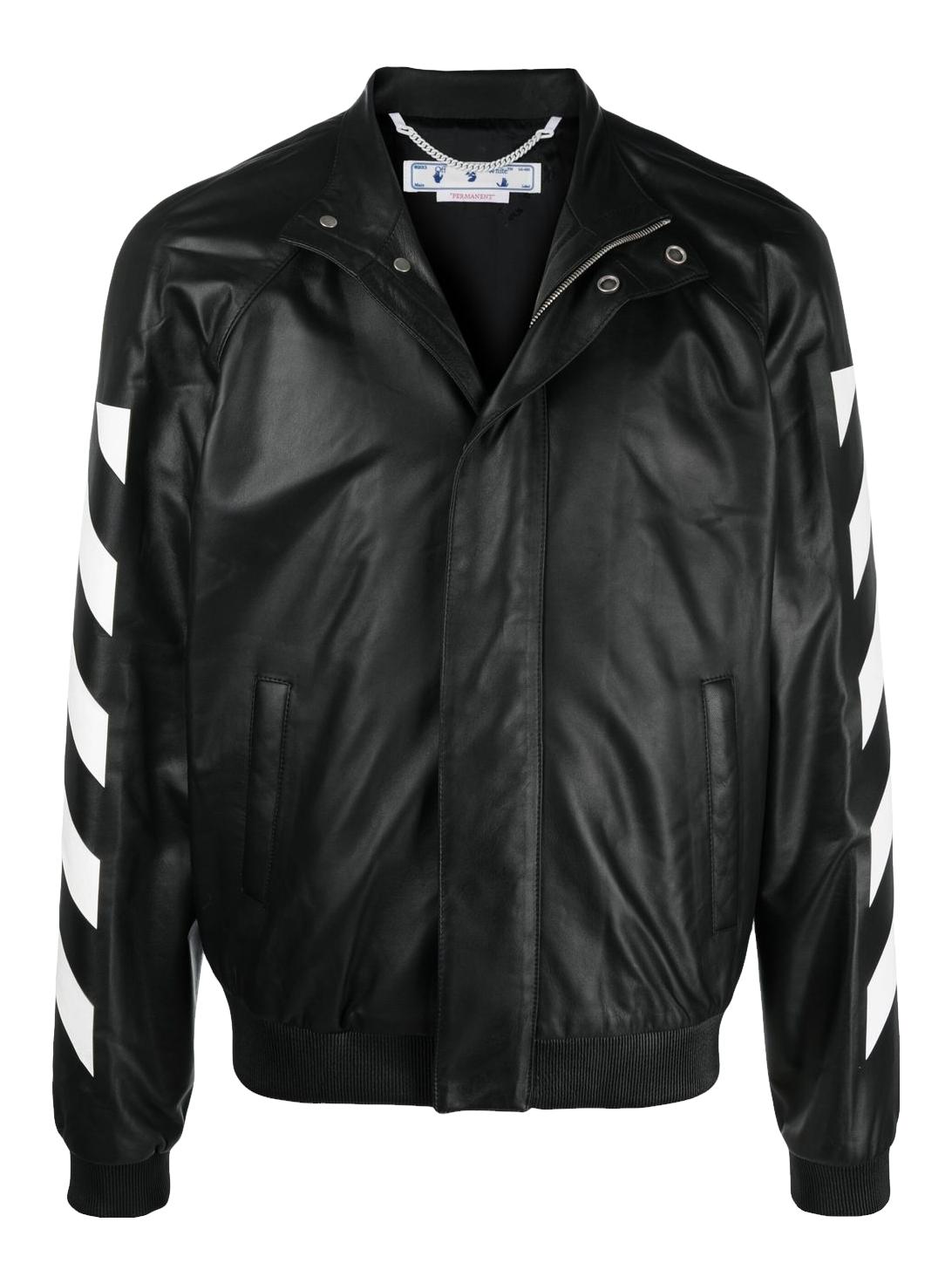 OFF-WHITE Diag-Stripe Leather Jacket