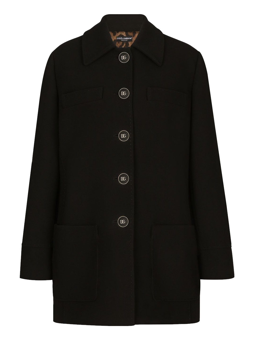 DOLCE & GABBANA Galalith-Button Crepe Pea Coat