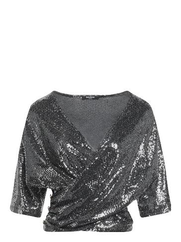 BALMAIN BALMAIN Metallic Wrap V-Neck Top