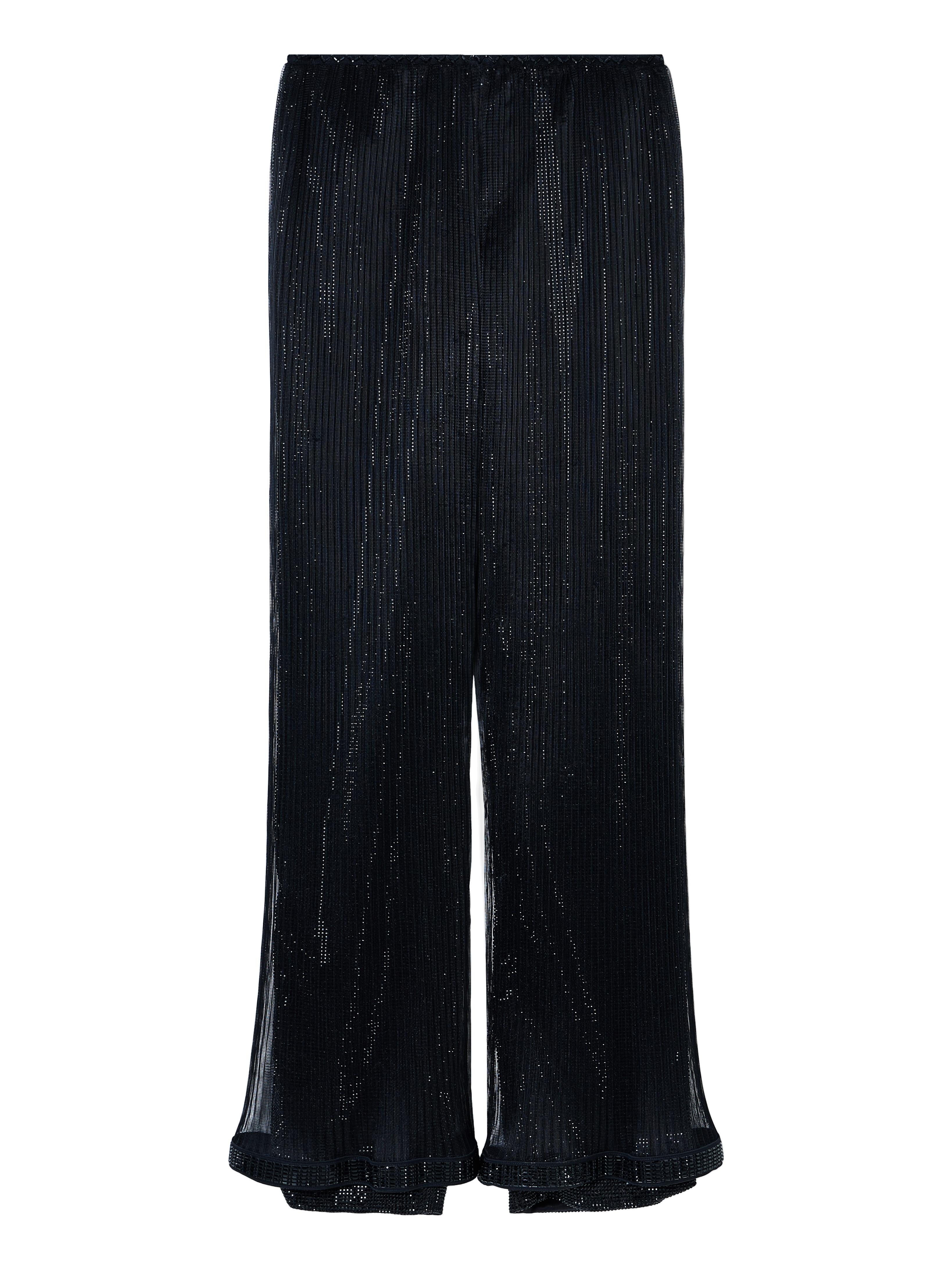 GIORGIO ARMANI Crystal-Embroidered Pleated Tulle Trousers