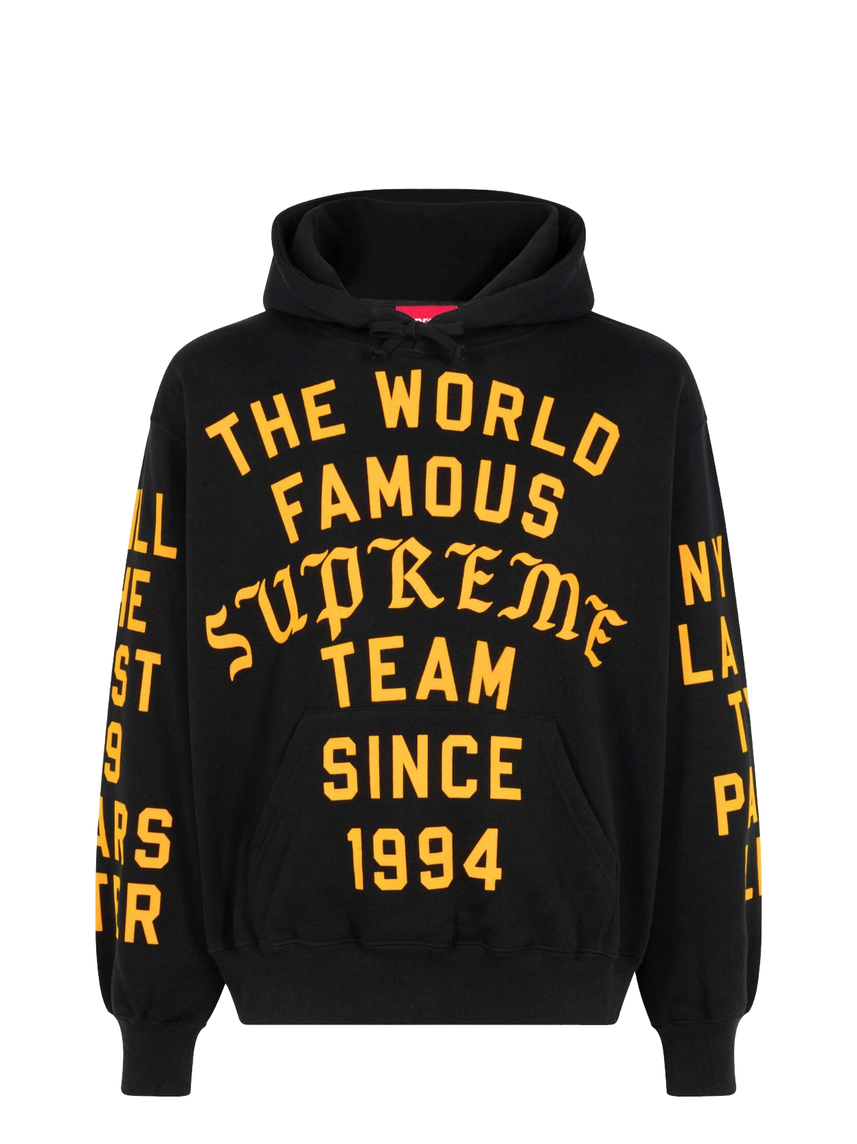 Supreme Team Flocked Hoodie - Black | Editorialist