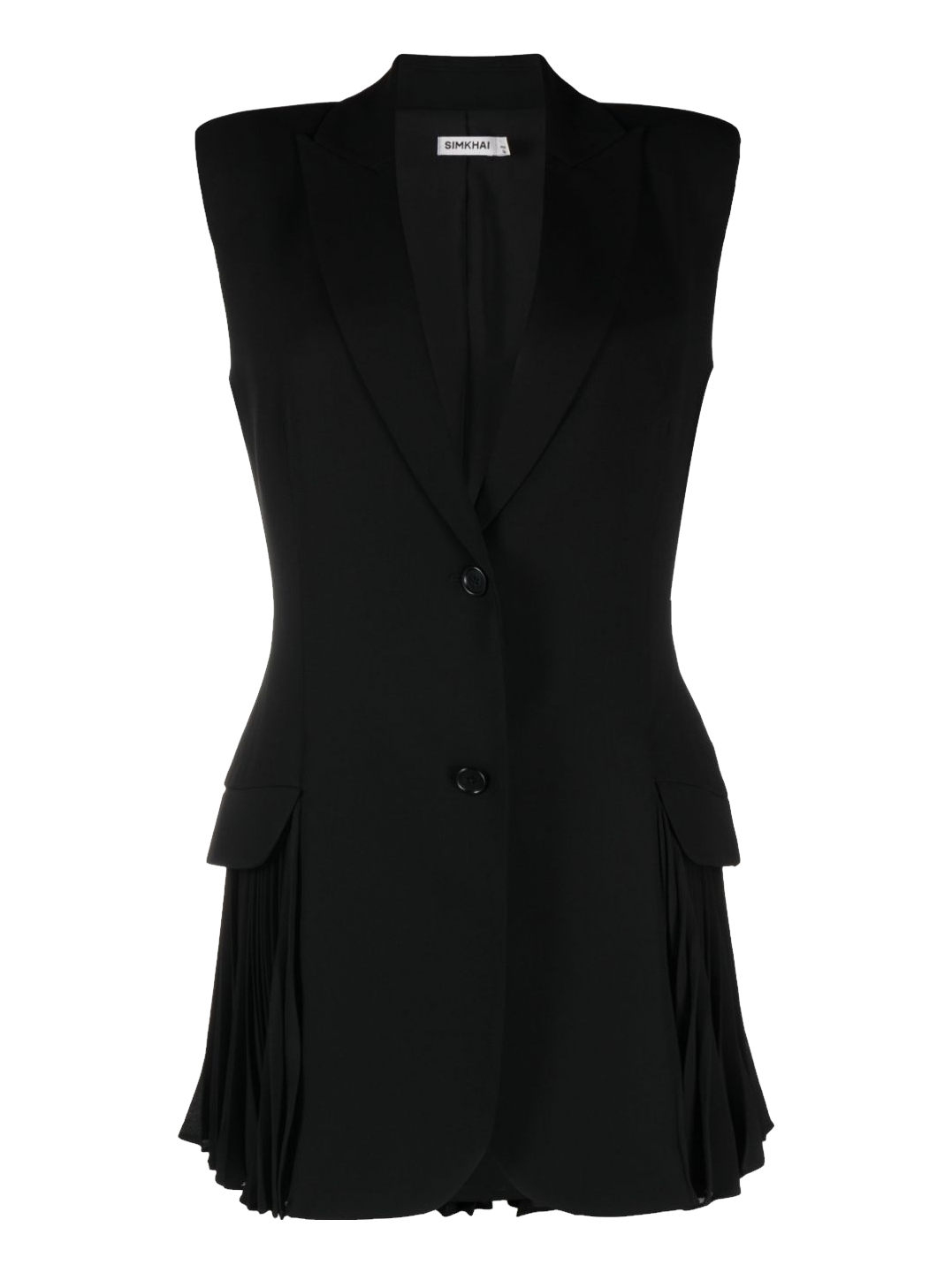 SIMKHAI Single-Breasted Pleated Vest