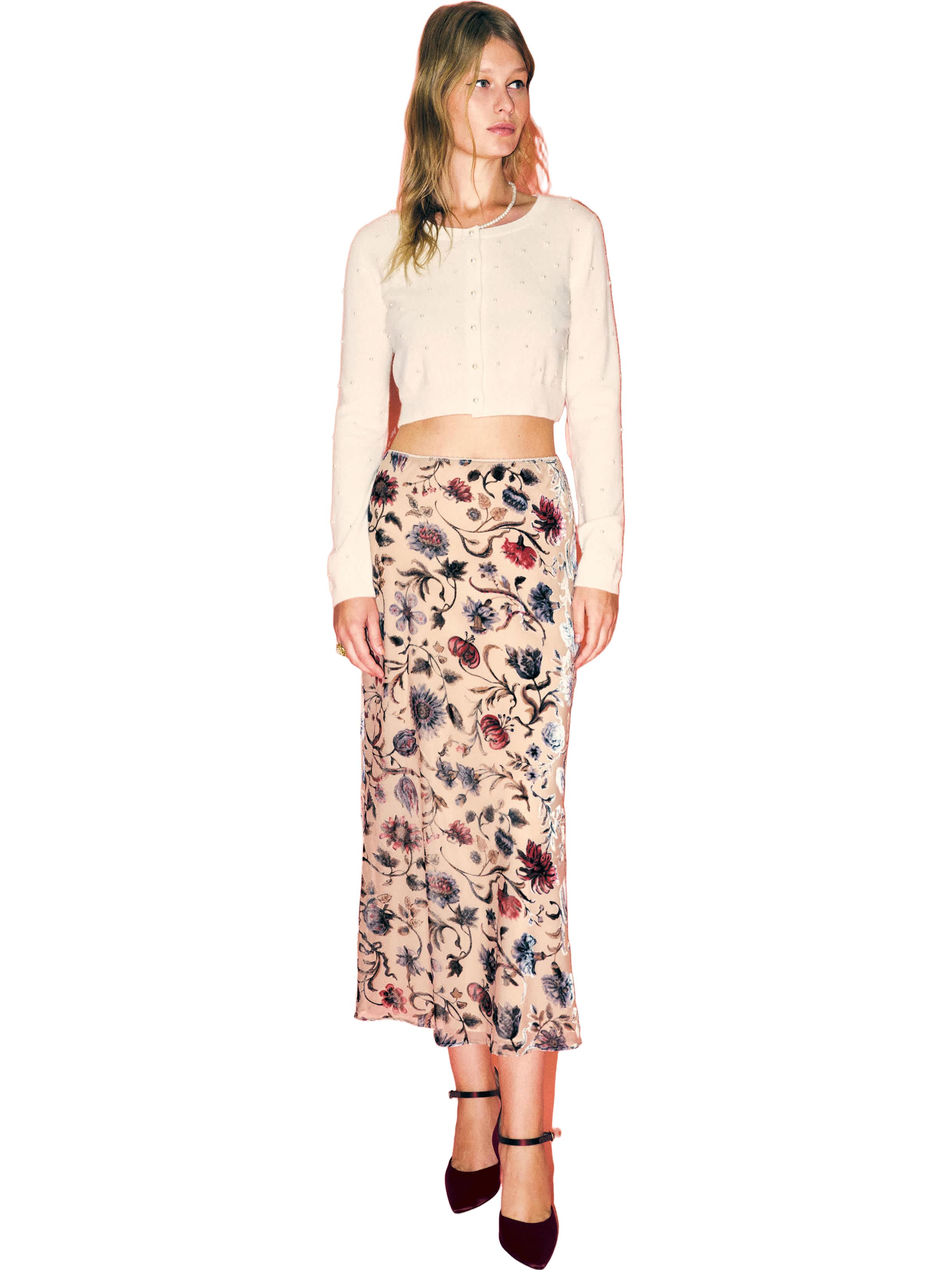 REFORMATION Reformation Layla Velvet Midi Skirt