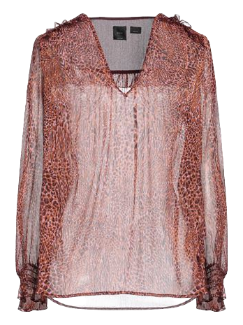 PINKO Ruched Leopard-Print Top