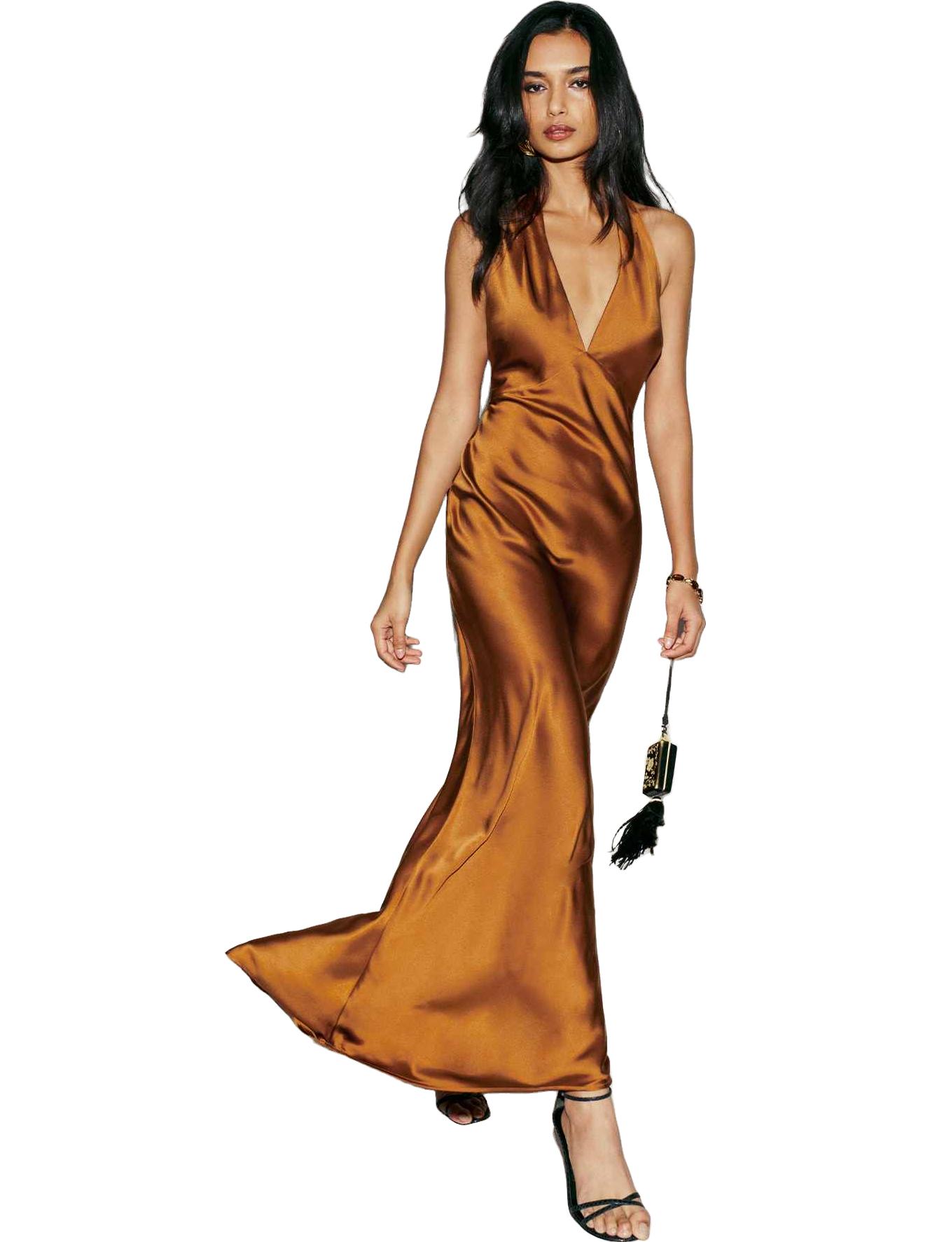 Reformation Daniela Silk Maxi Dress - Blue | Editorialist
