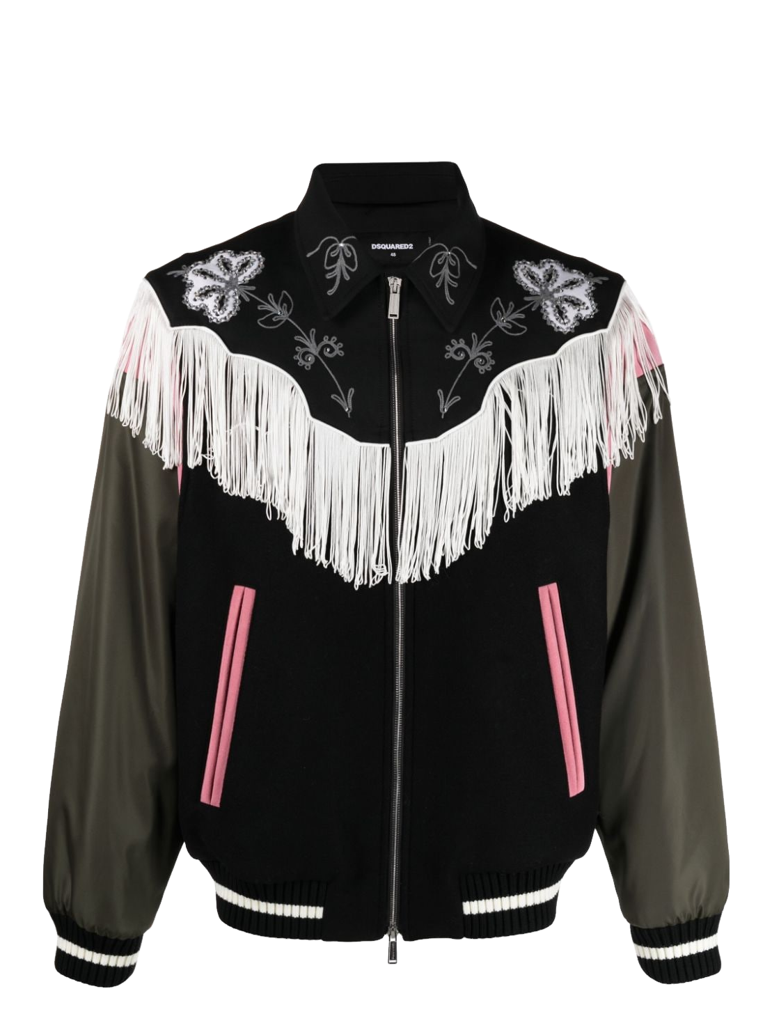 DSQUARED2 DSQUARED2 Frayed-Trim Bomber Jacket