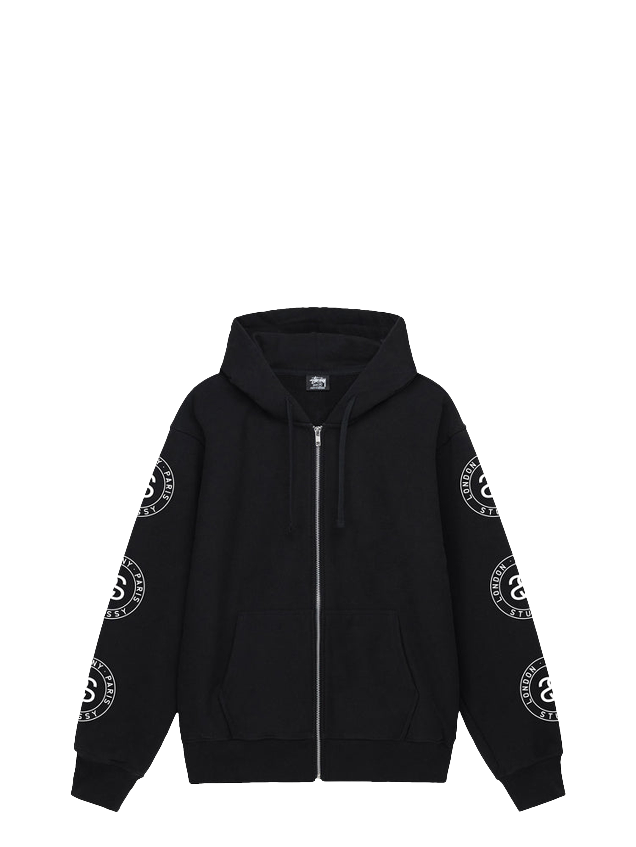StüSsy Block Sport Zip Hoodie - Black | Editorialist
