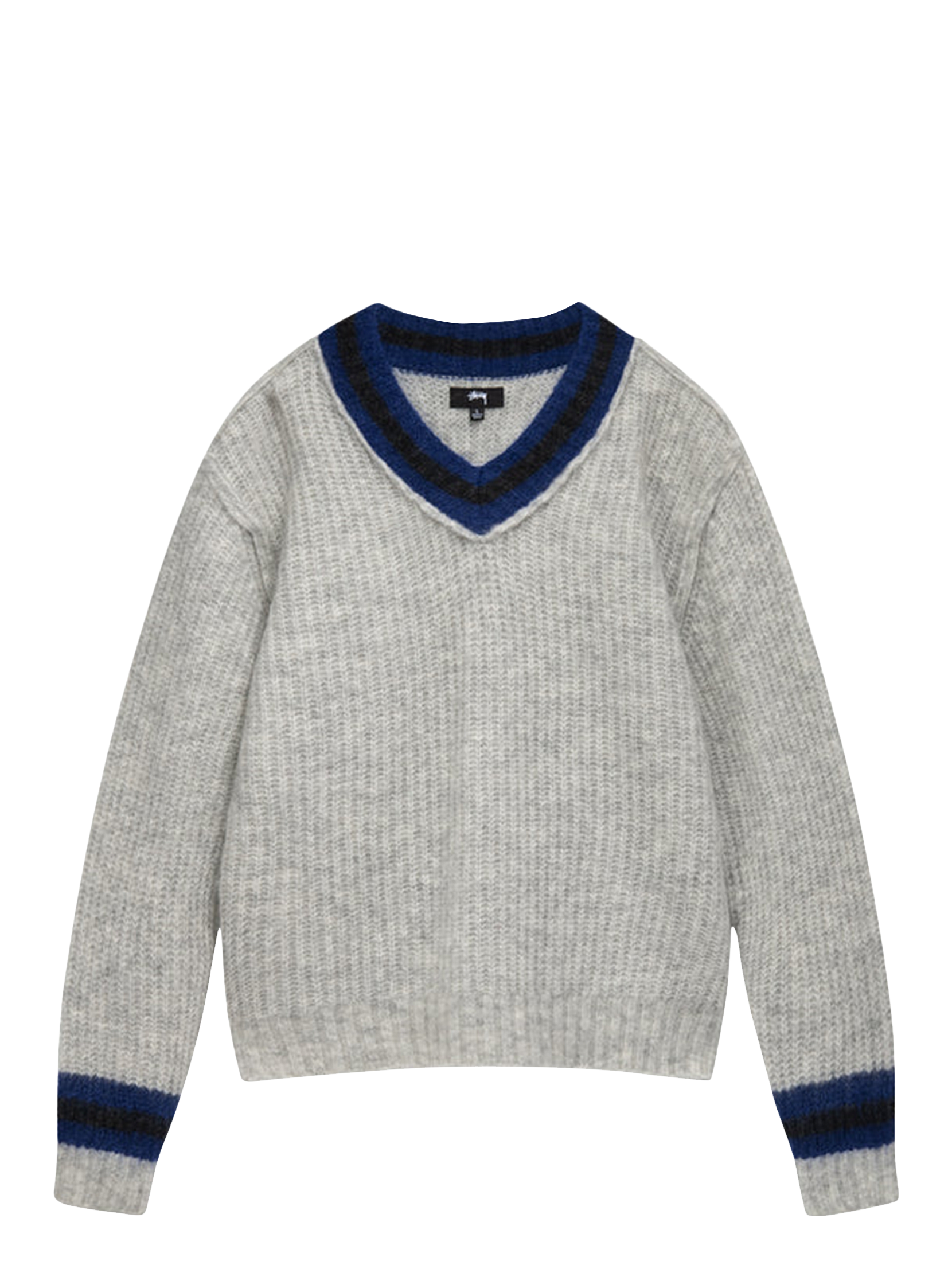 StüSsy Mohair Tennis Sweater - Grey | Editorialist