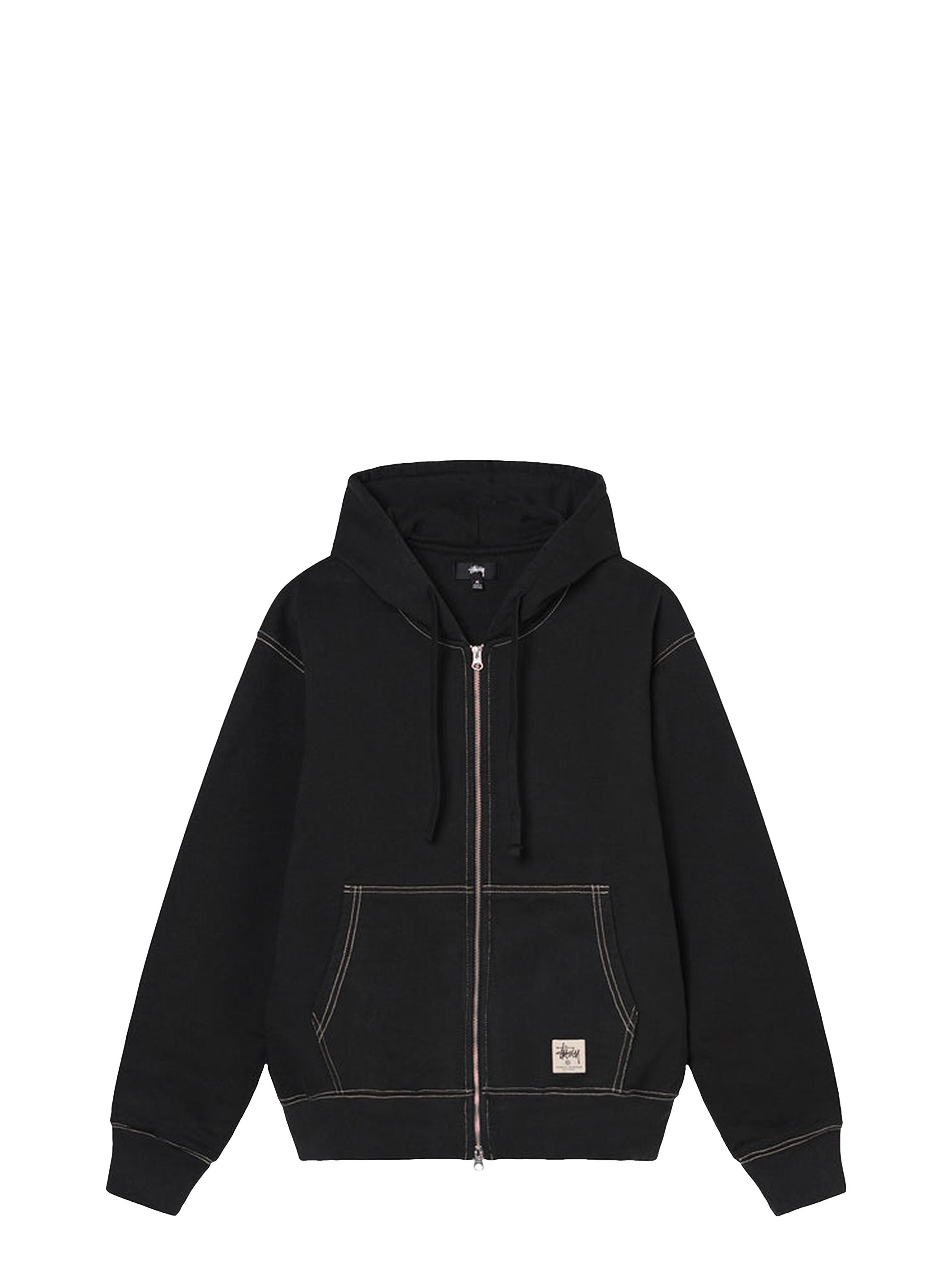 StüSsy Double Layer Waffle Zip Hoodie - Black | Editorialist