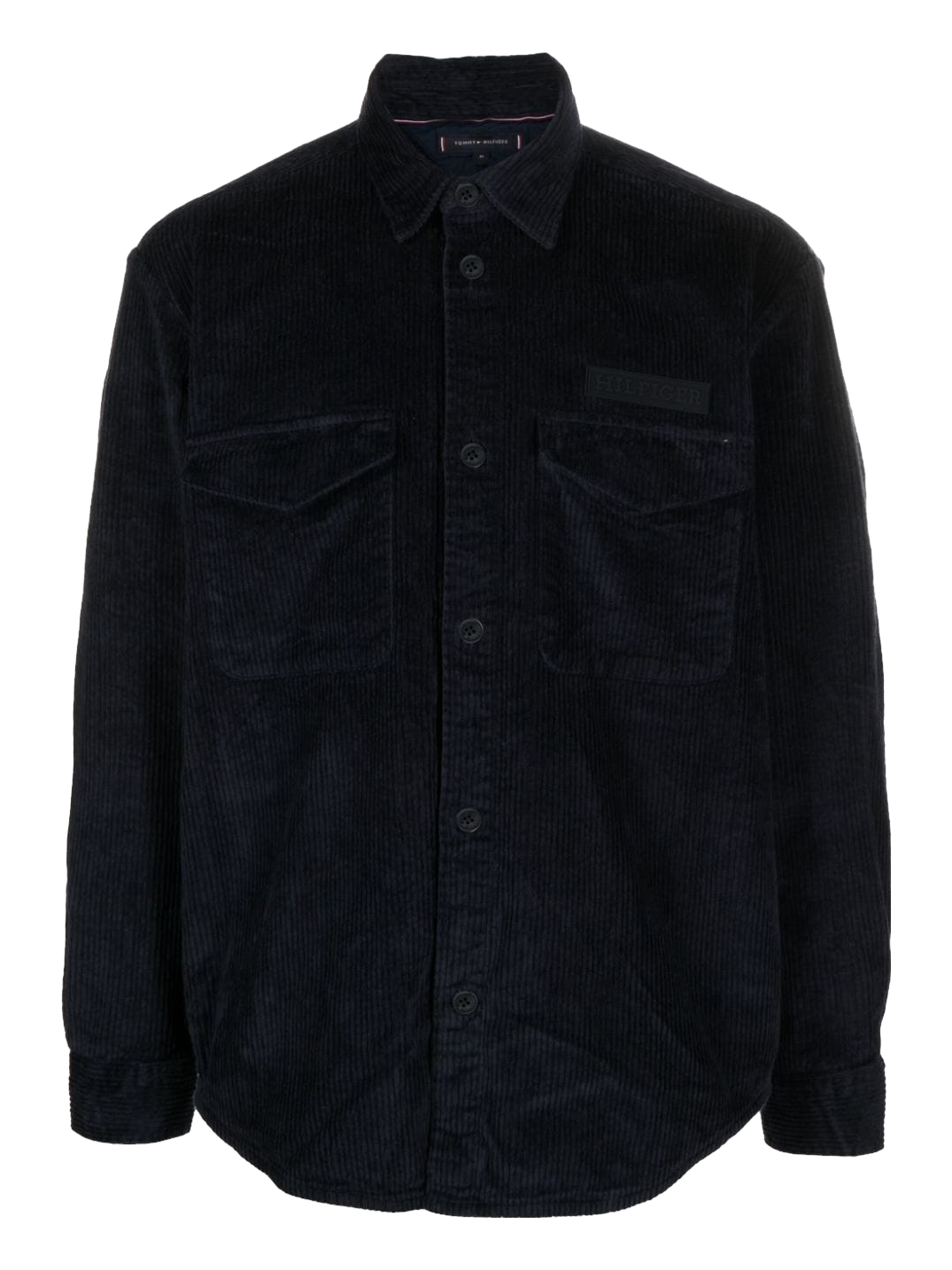 TOMMY HILFIGER rubberised-logo corduroy overshirt