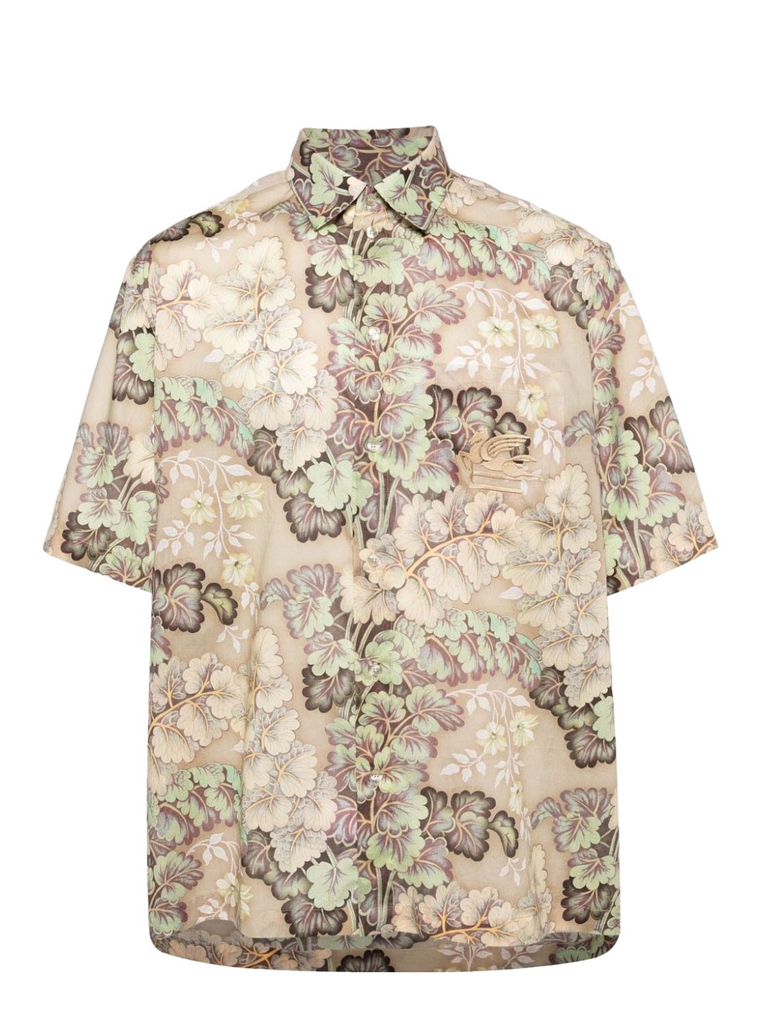 ETRO pegaso-embroidered floral-motif shirt