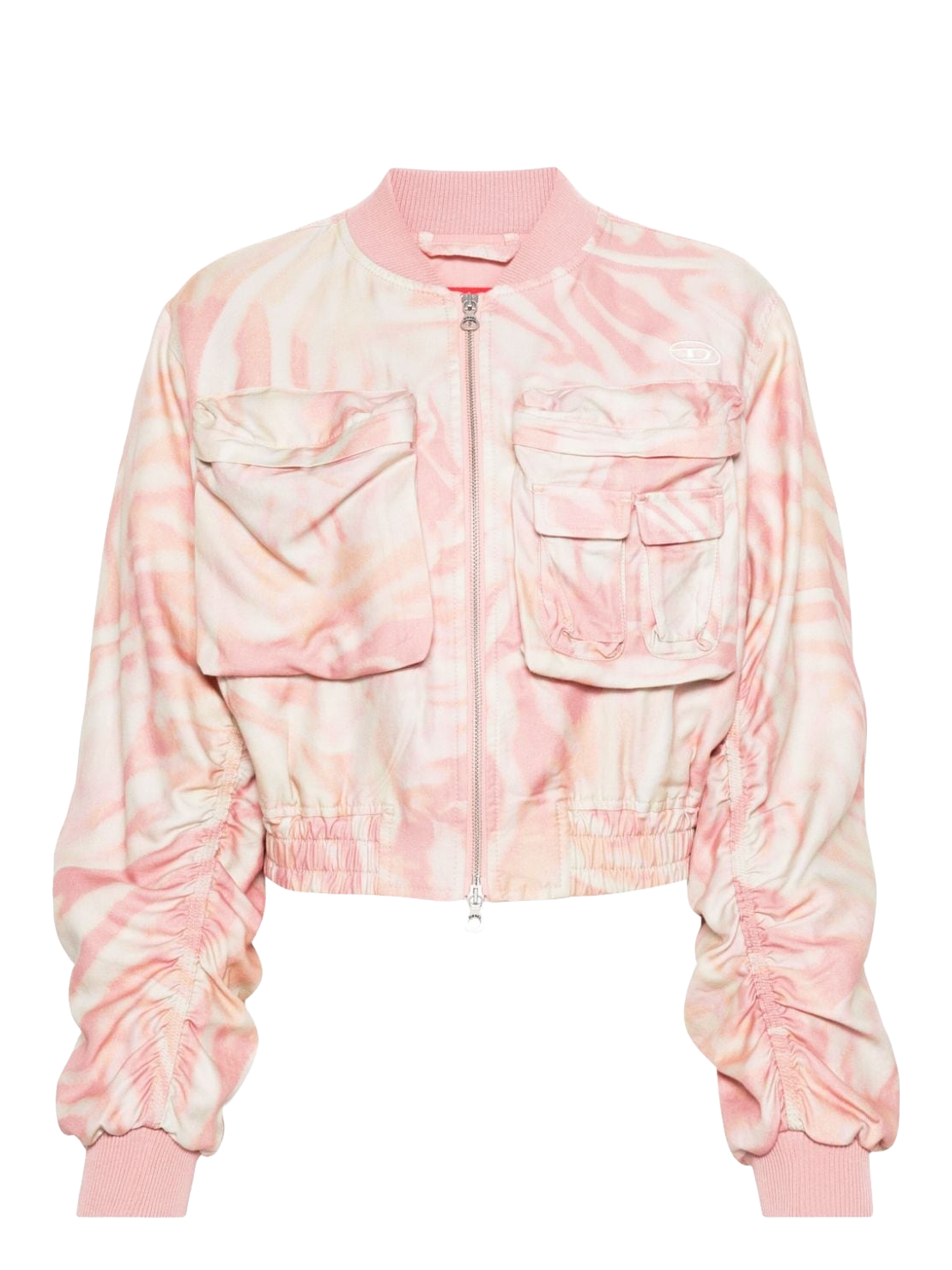 DIESEL® Diesel Abstract-Print Cropped Bomber Jacket