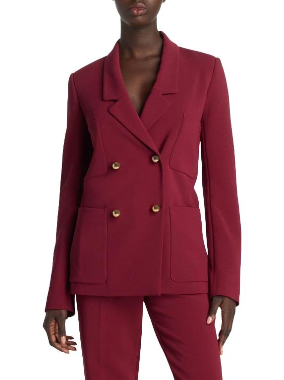ST. JOHN St. John Collection Double-Breasted Stretch Cady Blazer