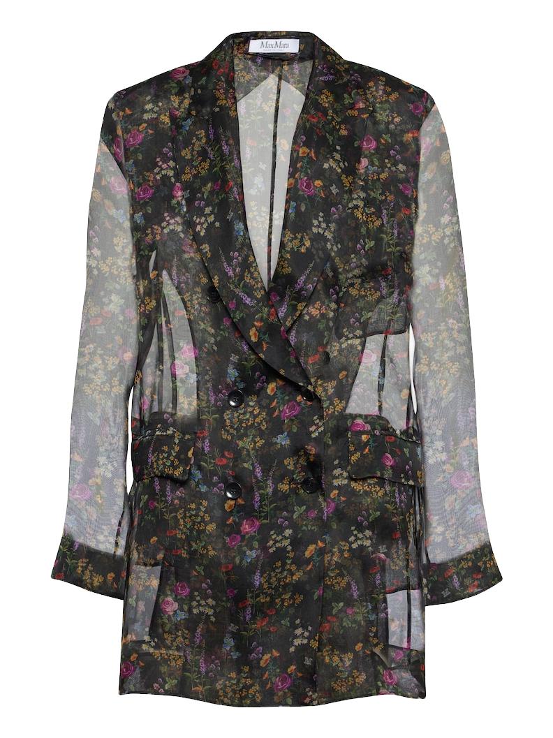 MAX MARA Max Mara Jabot Floral Silk Organza Blouse