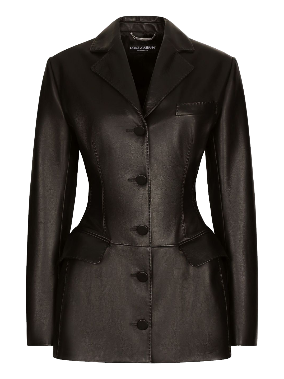 DOLCE & GABBANA Dolce & Gabbana Single-Breasted Leather Blazer