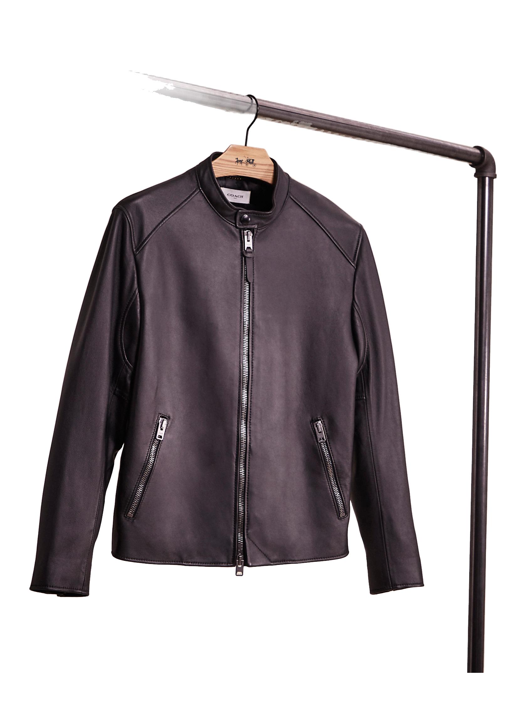Coach Leather Racer Jacket - Black | Editorialist