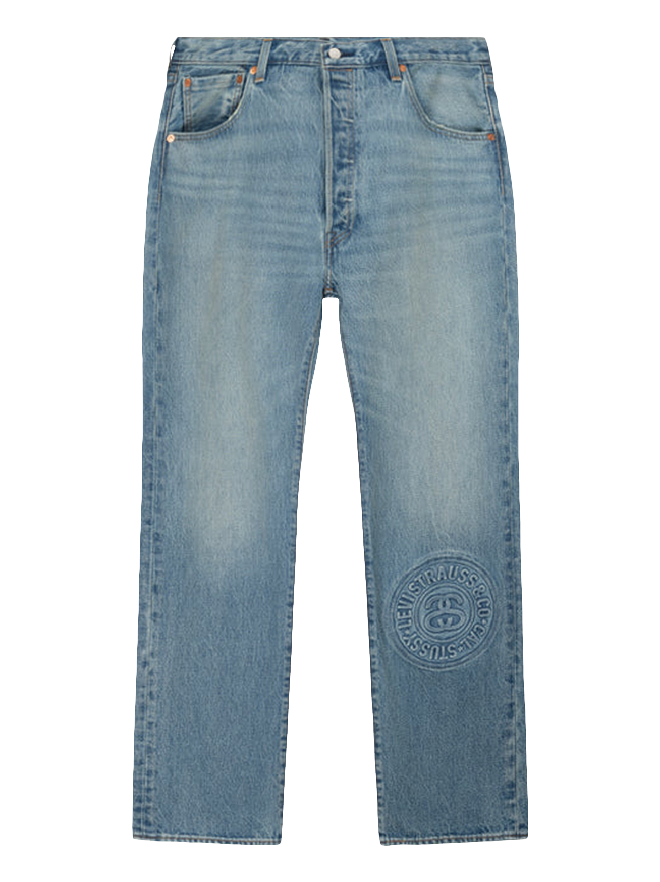 StüSsy X Levi'S Embossed 501 Jean - Blue | Editorialist