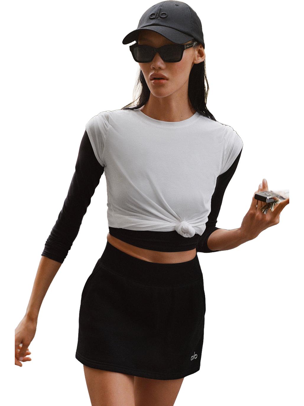 Alo Yoga All Day Short-Sleeve Top - Black | Editorialist