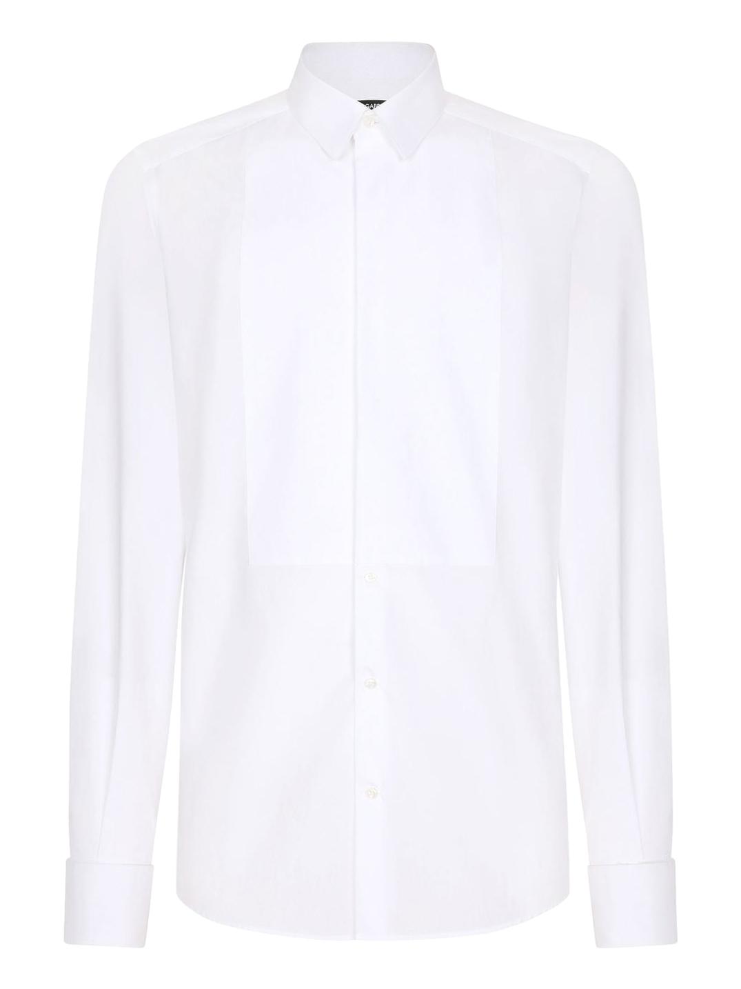 DOLCE & GABBANA gold-fit cotton tuxedo shirt