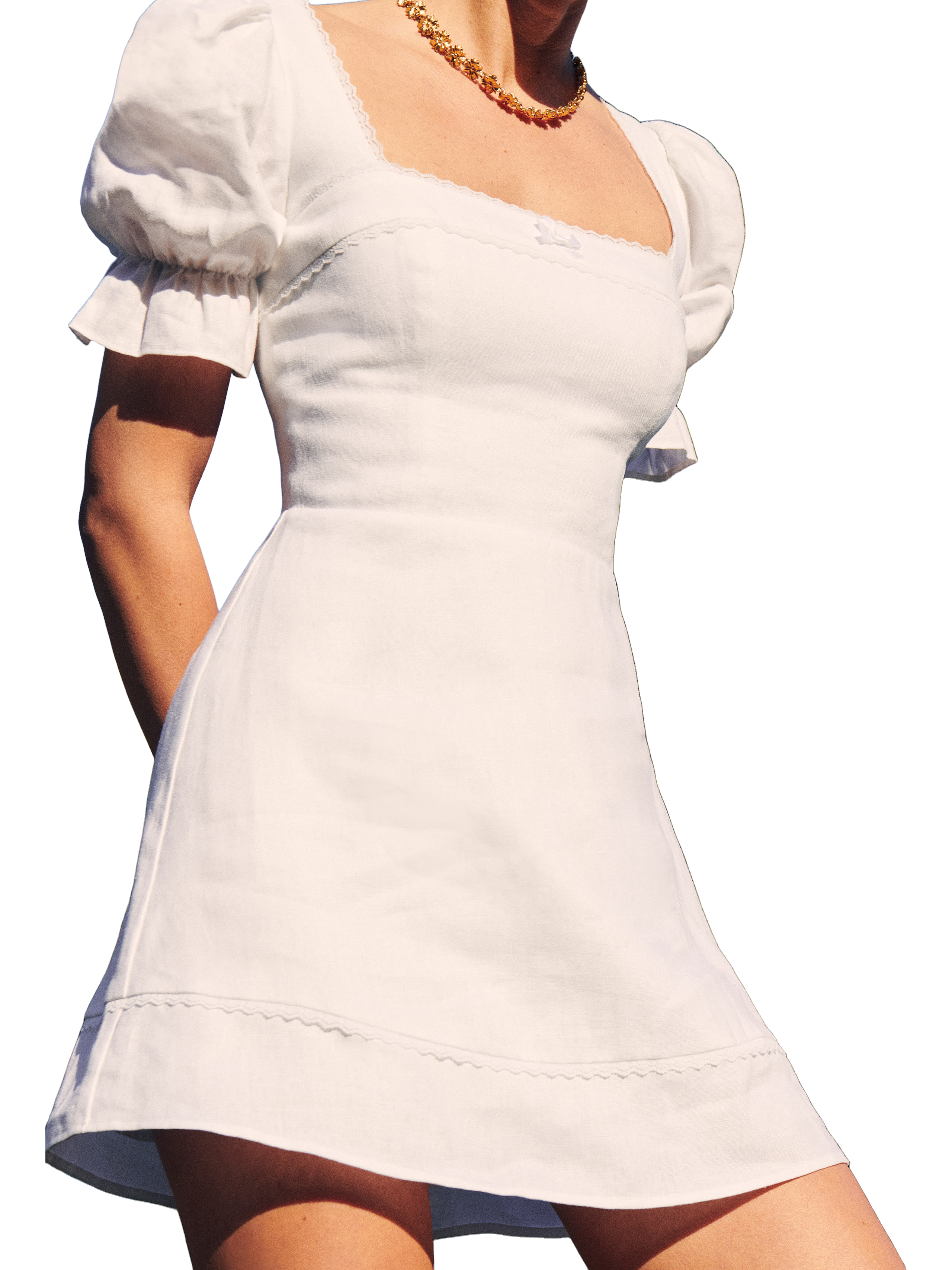 Reformation Evianna Linen Dress In Delicacy - 30% Off | Editorialist