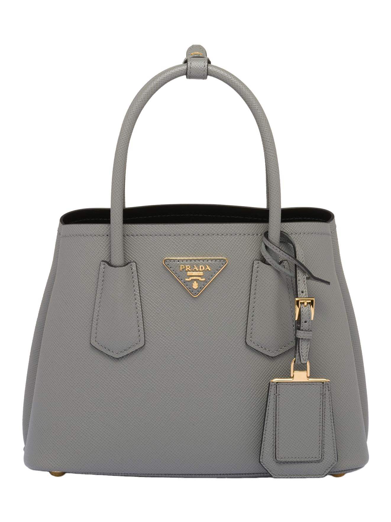 Prada Small Saffiano Leather Handbag - Grey | Editorialist