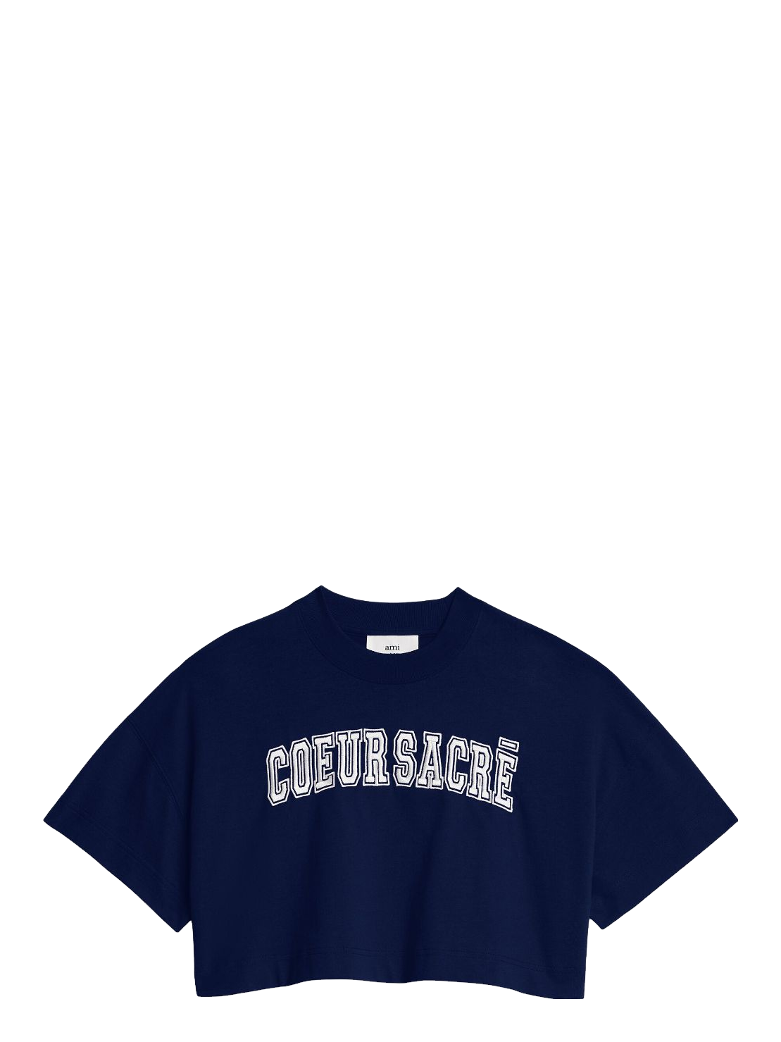 AMI Logo-Print Cropped T-Shirt