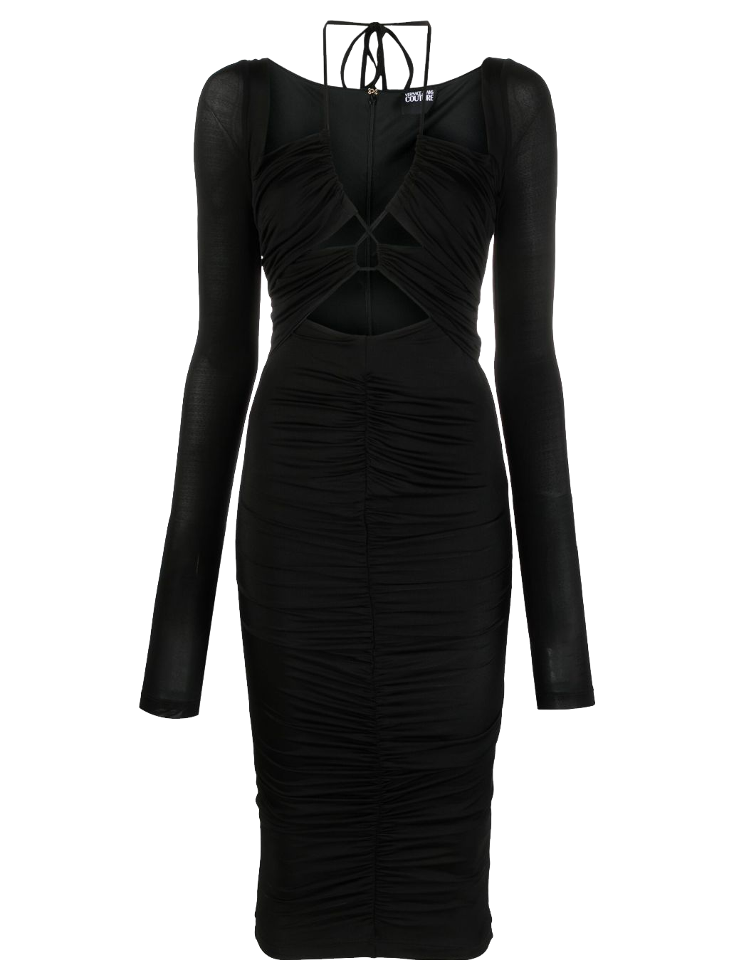 VERSACE Versace Jeans Couture Cut-Out Lace-Up Midi Dress