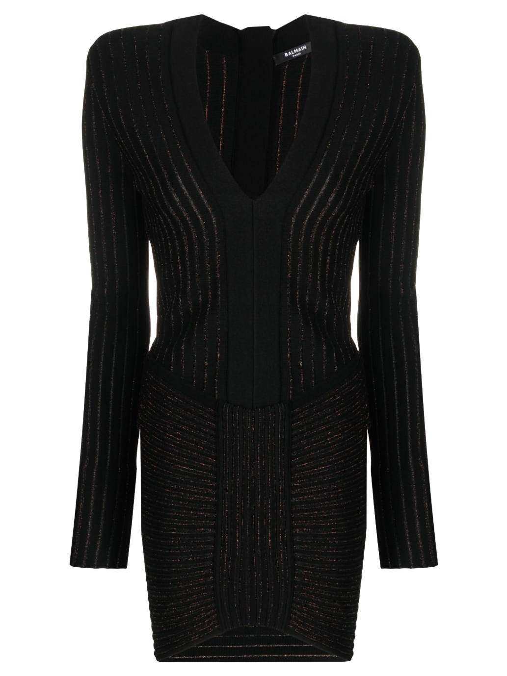 Balmain Metallic Ribbed-Knit Mini Dress - Black - 65% Off | Editorialist Balmain Metallic Ribbed-Knit Mini Dress - Black - 65% Off | Editorialist