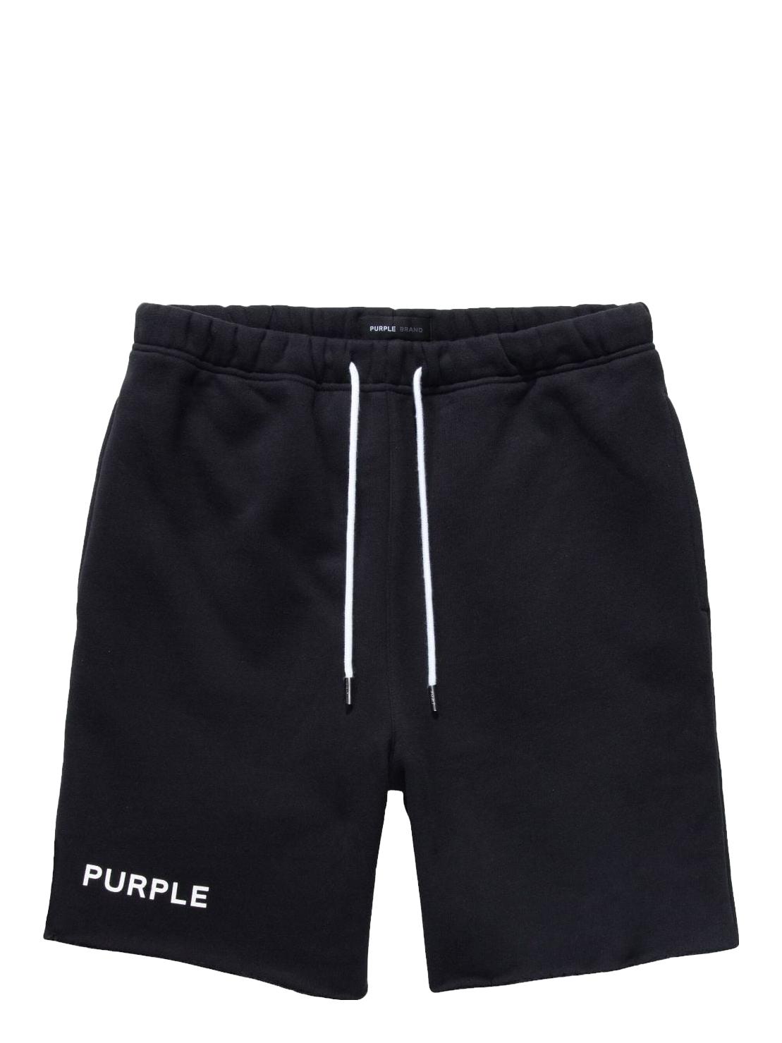 PURPLE BRAND Purple Brand Logo Print Cotton Track Shorts