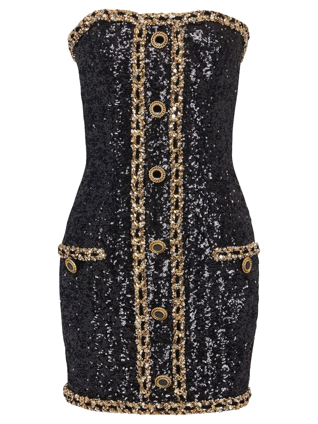 BALMAIN Balmain sequin-embellishment bustier minidress