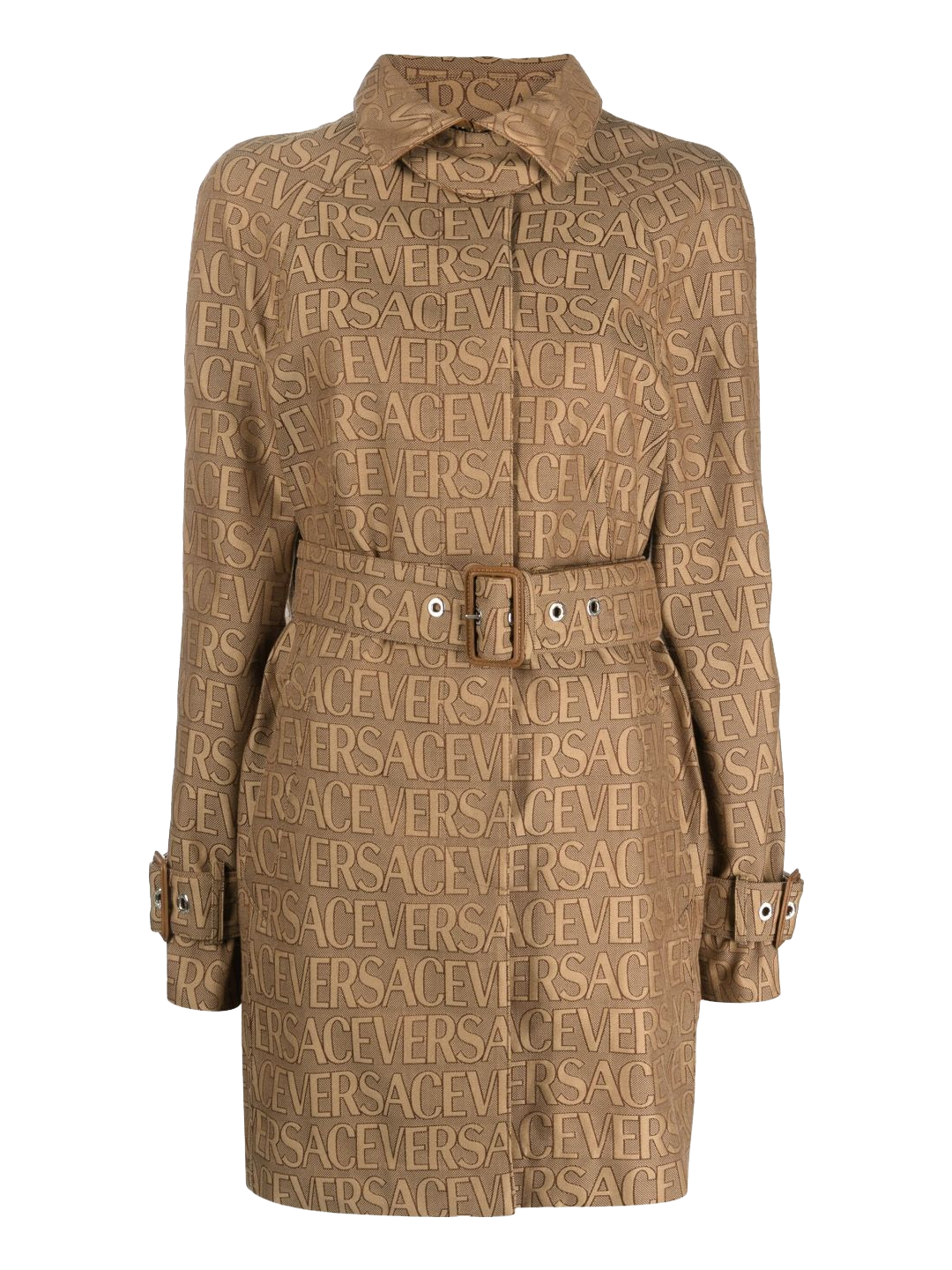 VERSACE Versace Allover Logo-Jacquard Trench Coat